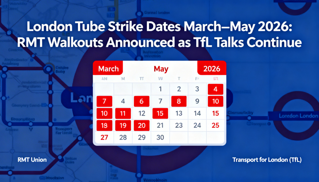 London Tube Strike Dates March–May 2026: RMT Walkouts Announced as TfL ...